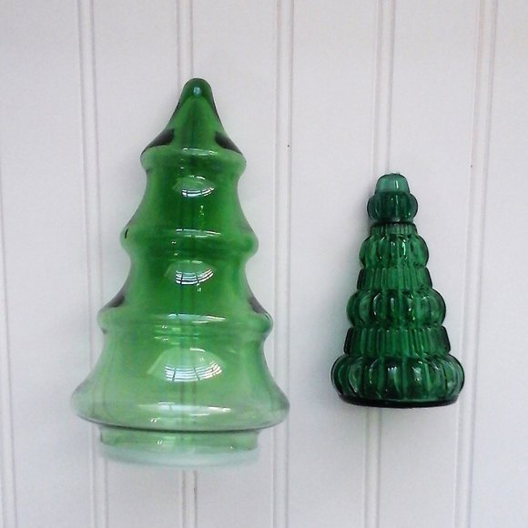 Vintage | Holiday | Vintage Green Glass Christmas Trees Set | Poshmark